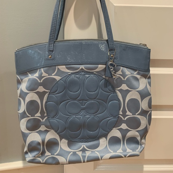 Coach | Bags | Coach Light Blue Logo Bag | Poshmark